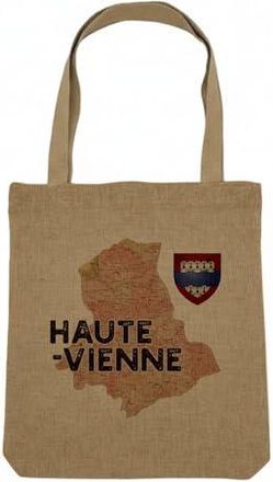 Fabulous Sac Shopping Tote Bag Aspect Lin - Haute Vienne 87 Departement Limoge Carte Ancienne - Sac de Courses Toile Epaisse 360g Beige Naturel Cabas Port&eacute; Epa