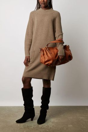 Gerard Darel Robe &agrave; col montant en laine et cachemire - JOLAINE - Beige ros&eacute;