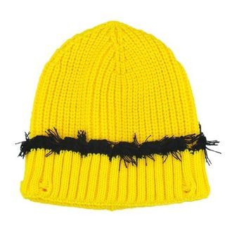 Generic Bonnet dhiver tricot&eacute; pour adulte - Bonnet en laine de couleur assortie, jaune, taille unique