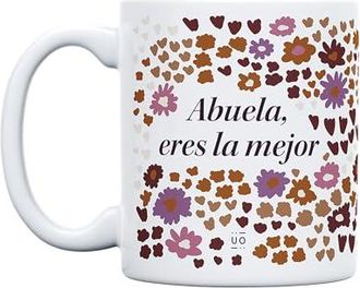 UO Tasse mit Botschaft Oma bist die Beste, Muttertagsgeschenk, Geschenk f&uuml;r meine Oma, Geschenk f&uuml;r M&uuml;tter, 350 ml, Keramik, Fr&uuml;hst&uuml;ckstasse