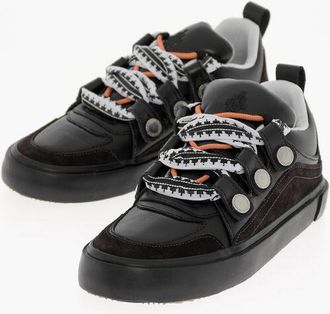 Marcelo Burlon Leather TICINELLA Low Top Sneakers with Maxi Strings size 39