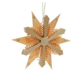 Rudolphs Schatzkiste Baumbehang Holzstern mit Spanstern BxHxT=13x13x2cm NEU Weihnachten Baumschmuck Holzschmuck Holz Seiffen Erzgebirge Strauchbehang Dekoration