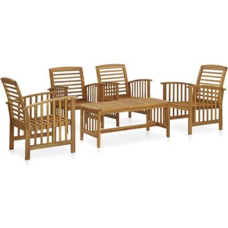 vidaXL Vidaxl - Salon de jardin 5 pcs Bois dacacia massif