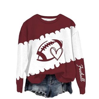 Generic Sweatshirts pour femme UK sweatshirts sans capuche imprim&eacute; graphique surdimensionn&eacute; haut col rond manches longues automne hiver d&eacute;contract&eacute; confortabl