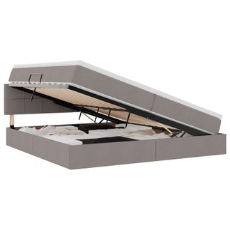 vidaXL Letto Con Contenitore Led E Materasso Tortora 200 X 200 Cm Vidaxl