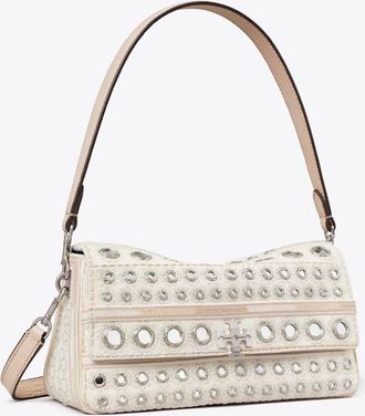 Tory Burch Damen Small Charlie Embellished Shoulder Bag