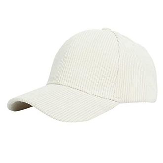 Generic 2024 - Casquette de baseball en velours c&ocirc;tel&eacute; pour homme et femme - Chapeaux de sport chauds en plein air - Cadeau de voyage, blanc, Taille unique