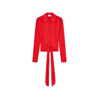 Ganni Tie-detail Button-up Shirt