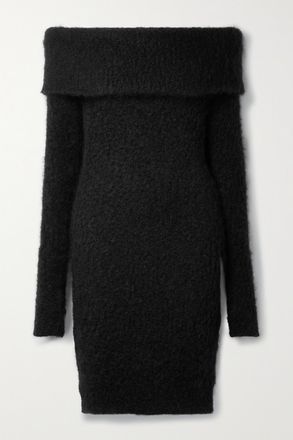 Isabel Marant Aria Schulterfreies Minikleid Aus Geb&uuml;rstetem Strick - Schwarz