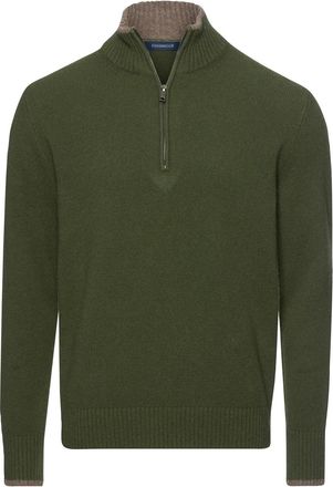 Highmoor Troyer mit Kragenkontrast Grün, XL