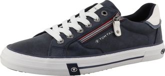 Tom Tailor Sneaker TOM TAILOR, Herren, Gr. 42, navy, Lederimitat, Schuhe Sneaker, Freizeitschuh, Halbschuh, Schn&uuml;rschuh mit Au&szlig;en-Rei&szlig;verschluss