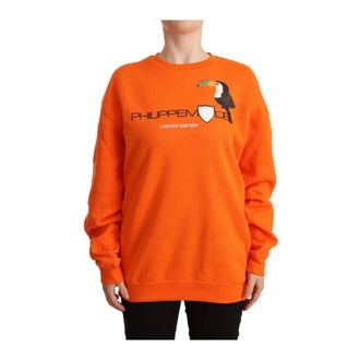 Philippe Model Femme, Sweatshirts et sweats &agrave; capuche, Orange, Taille: 42 FR Pull &agrave; Manches Longues