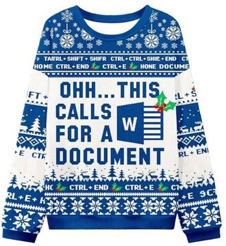 Generic Pull de No&euml;l Femme Homme Th&egrave;me Excel - Pull Dr&ocirc;le de Bureau avec Spreadsheet/Excel Erreur Indications Freak in The Sheets Tenue de No&euml;l Festive Sweat-