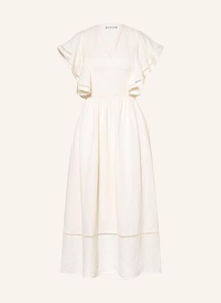 Tommy Hilfiger Kleid Mit Leinen Und Volants weiss