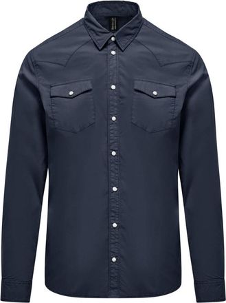 Bomboogie Homme, Chemises, Bleu, Taille: XL Rodeo Stretch Cotton Poplin Shirt