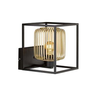 Fischer & Honsel Fischer&honsel - Applique murale spot couloir luminaire m&eacute;tal noir dor&eacute; chambre lampe l 23 cm
