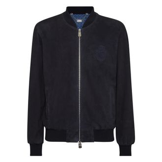 Billionaire Boys Club Homme, Vestes, Bleu, Taille: 3XL Blouson Aviateur en Cuir