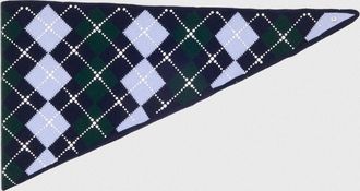 Maje Foulard Triangle Argyle En Laine - Bleu Marine - Maje