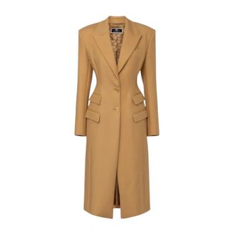 Elisabetta Franchi Femme, Manteaux, Brun, Taille: 38 FR Manteau de laine &eacute;l&eacute;gant pour femmes