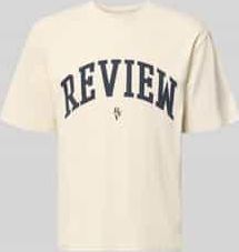 Review T-Shirt mit Label-Print und Rundhalsausschnitt