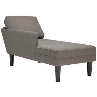 vidaXL Chaiselongue mit Kissen Hellgrau Cordstoff Vidaxl
