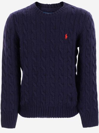 Polo Ralph Lauren Boys Sweater Cable-Knit Wool Navy