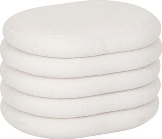 Atmosphera Atmosphera - Pouf Coffre Bouclette Giulia 59cm Blanc