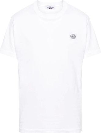 Stone Island Homme, Tops, Blanc, Taille: 2XL Stone Island T-shirts et Polos Blanc