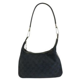 Gucci Pre-owned GG Canvas Leder Schultertasche - - Pre-owned - Damen - Schwarzk - ONE SIZE