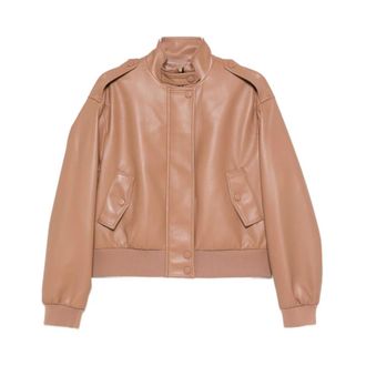 Twinset Femme, Vestes, Brun, Taille: 40 FR Blouson Bomber Boutonn&eacute;