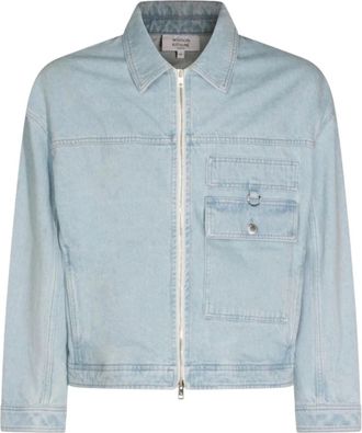 Maison Kitsun&eacute; Homme, Vestes, Bleu, Taille: L Veste en jean zipp&eacute;e