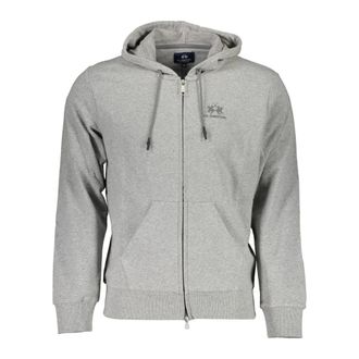 La Martina Homme, Sweatshirts et sweats &agrave; capuche, Gris, Taille: XL Sweat &agrave; Capuche Gris avec Fermeture &Eacute;clair pour Homme