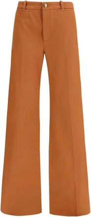 Chlo&eacute; Pantalon large taille haute - Femme - Pantalons - Brun - Taille: 38 FR