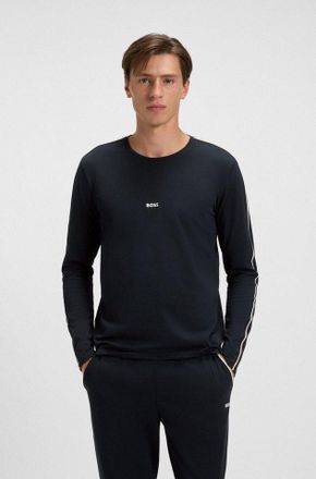 BOSS Longsleeve Unique bequemes Langarmshirt mit Kontrastnaht am &Auml;rmel