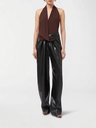 Andamane Drapierter zweifarbiger Jersey-Jumpsuit mit V-Ausschnitt