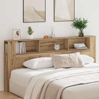 vidaXL Kopfteil mit Ablagen Artisan Eiche 220x18,5x104,5 cm Vidaxl