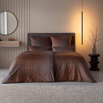 ESTELLA Mako-Satin Bettw&auml;sche Adamo (3teilig), Nougat, 135x200 cm