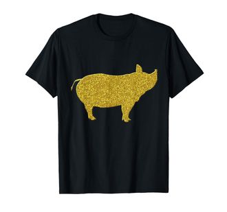 SunFrot Schwein Vintage, Goldenes Retro-Symbol T-Shirt