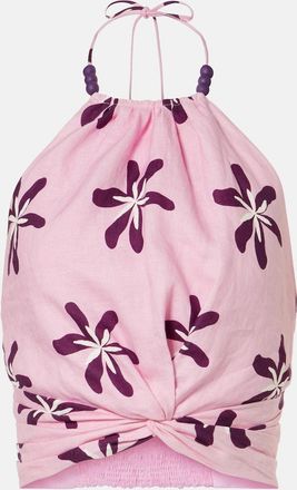 Cala de la Cruz Cropped-Top Lodi aus Leinen