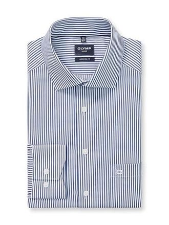 Olymp Global Kent Luxor Chemise &agrave; manches longues pour homme, rayures romaines, coupe moderne, taille 470, taille 26,19, Marine 18., 43