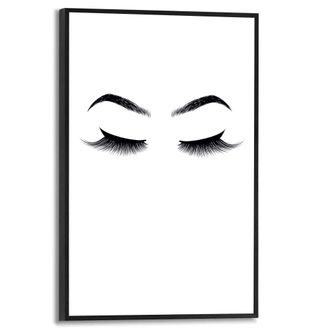 Reinders Gerahmtes Bild, Wimpern und Augenbrauen, Wohnzimmer, Bilder, Wanddeko, Room Decor, MDF, Schwarz-Wei&szlig;, 30 x 20
