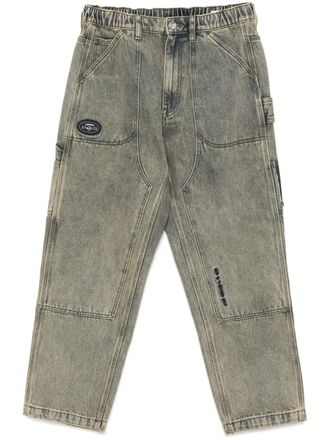 Aape By A Bathing Ape jean délavé à logo moonface - Bleu