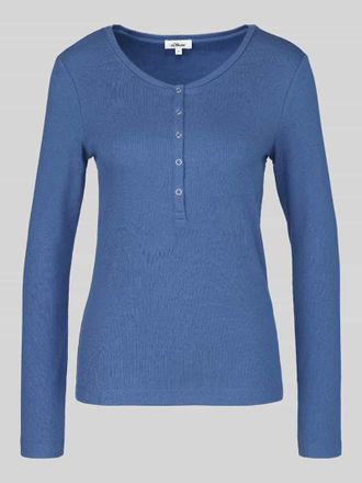 s.Oliver Red Label Slim Fit Langarmshirt aus Baumwoll-Lyocell-Mix