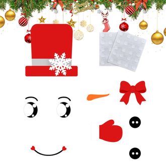 Generico Weihnachtsaufkleber - Dekorativer Wandaufkleber mit Schneemann-Dekoration | Abnehmbare Folie f&uuml;r K&uuml;hlschrank, T&uuml;r, Wand, K&uuml;che, B&uuml;ro, Wohnzimmer, Wint