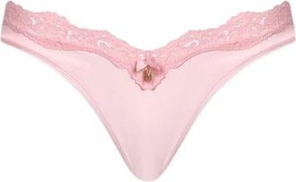 Moschino Femme, Sous-v&ecirc;tements, Rose, Taille: 40 FR String en microfibre et dentelle