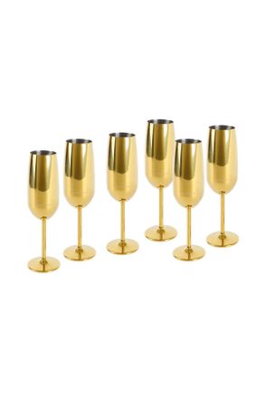 Echtwerk Gl&auml;serset, Gold, Metall, 6-teilig, 250 ml, 22.5 cm, Essen & Trinken, Gl&auml;ser, Gl&auml;ser-Sets