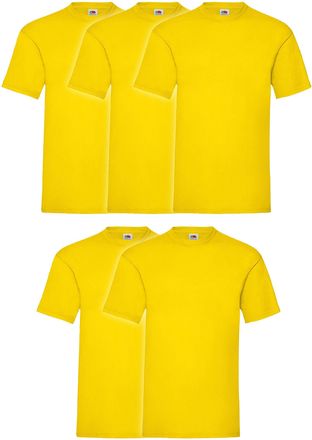 Fruit Of The Loom Fruit of The Loom Valueweight Herren-T-Shirt, kurz&auml;rmelig, 5 St&uuml;ck, gelb, XXL