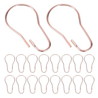 Cabilock 20 St&uuml;ck Edelstahl Gardinenhaken mit Kugelf&ouml;rmigem Verschluss f&uuml;r Badezimmer und Wohnr&auml;ume Gardinenclips Sicherer Halt ohne Werkzeug