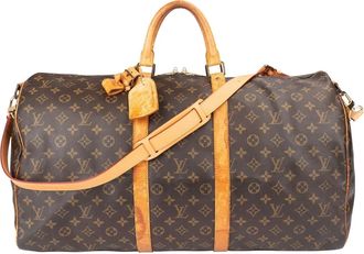 Louis Vuitton Crossbody Bags - Louis Vuitton Canvas Monogram Keepall 55 Bandoulie - Gr. unisize - in Braun - f&uuml;r Damen