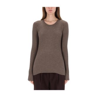 Helmut Lang Femme, Pulls, Brun, Taille: 42 FR Pulls &agrave; col rond